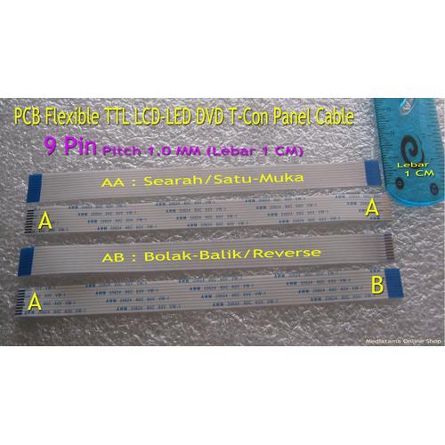 Jual Kabel Flexible AWM 9 Pin Pitch 1.0mm (Lebar 1 CM) TTL TV LCD LED ...