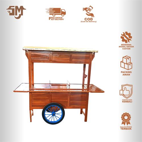 Jual Gerobak Dimsum Rombong Dimsum Gerobak Dorong Kayu - Kayu Mahoni ...