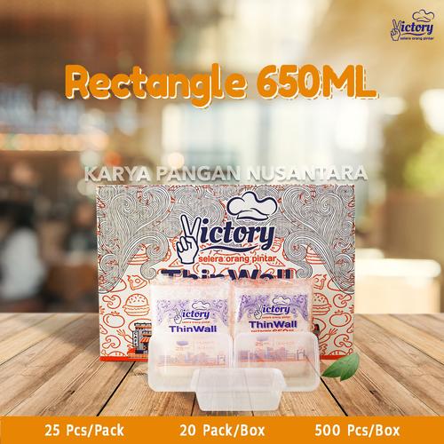Jual THINWALL VICTORY RECTANGLE 650 ML KOTAK MAKAN PLASTIK THIN WALL ...