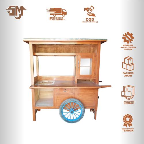 Jual Rombong Bakso / Gerobak Bakso Termurah Standar Mahoni Gratis ...