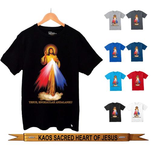 Jual KAOS ROHANI HATI KUDUS YESUS KATOLIK PREMIUM COTTON BAMBOO - Hitam ...