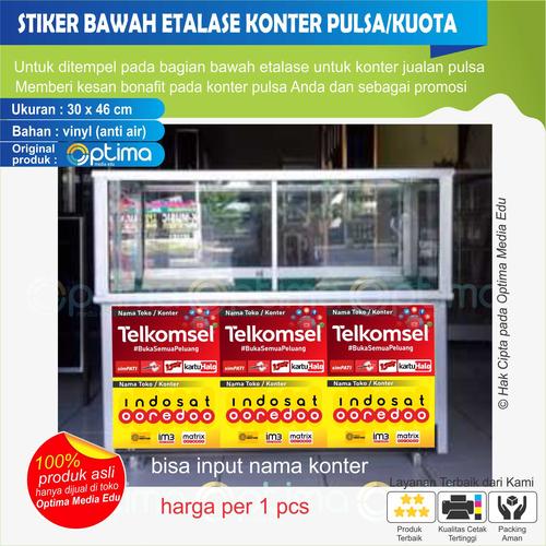 Jual STIKER BAWAH ETALASE KONTER PULSA BISA INPUT NAMA KONTER, 1 PCS ...