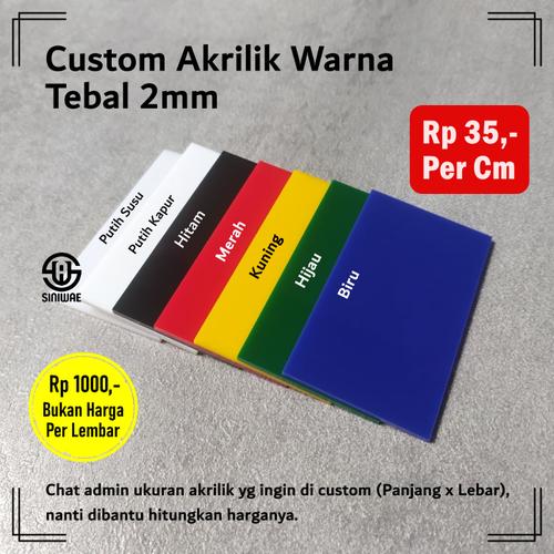Jual Akrilik Lembaran Warna 2mm Custom Acrylic Hitam Putih Merah Kuning ...