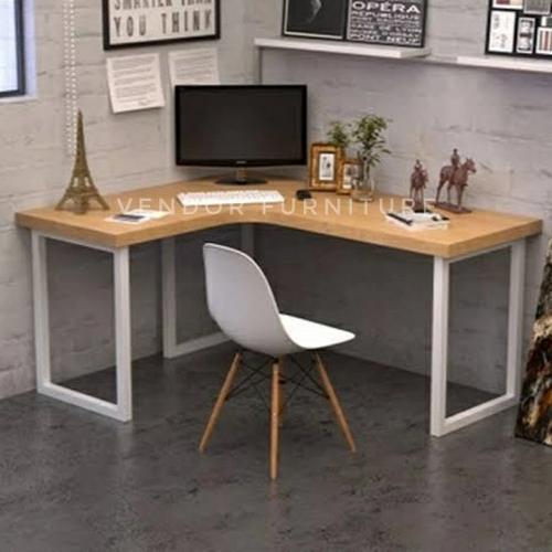 Jual Meja Kerja HPL Industrial L Shape Kaki Besi Meja HPL - Furniture ...