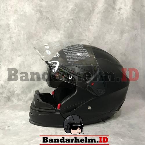 Jual Helm Half Face Zeus 611c Modular Black - hitamdoff, L - Kota ...