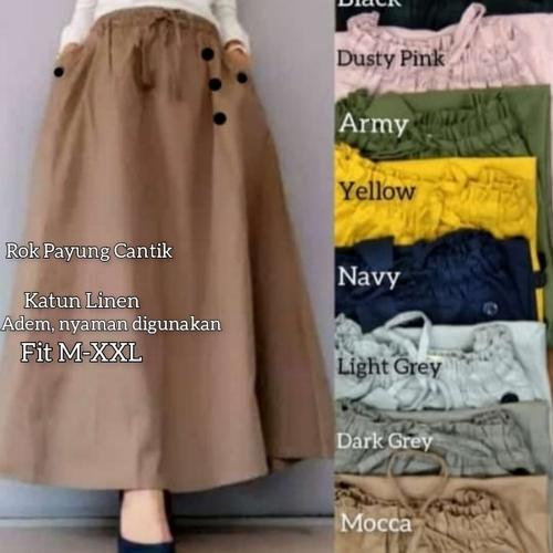 Jual ROK PANJANG KATUN LINEN RAMI. ROK LEBAR DAN MAYUNG. ROK PAYUNG ...