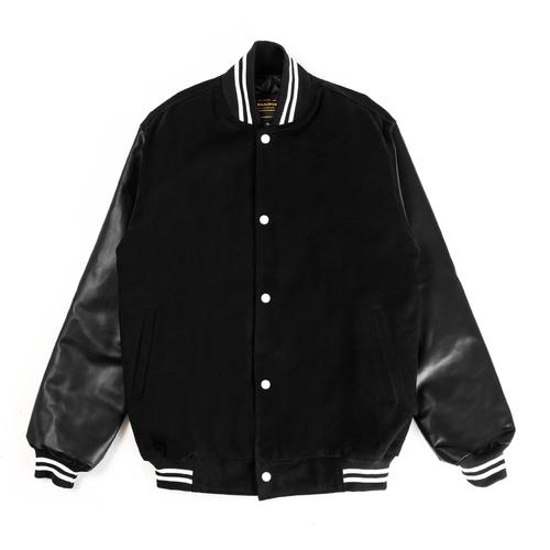 Promo JAKET PRIA - ETERNALWORKS BASIC VARSITY JACKET - BLACK X BLACK ...