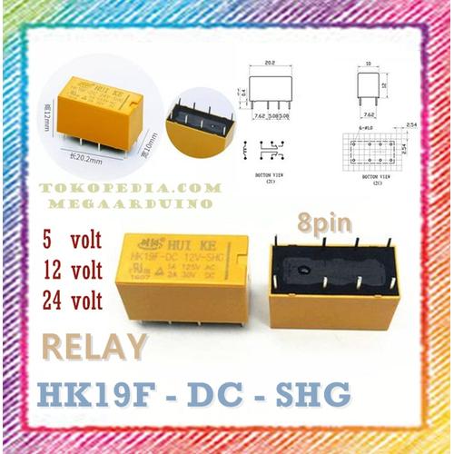 Jual HK19F DC 5V / 12V / 24V SHG Relay DIP 8 hk 19f - 12 Volt - Kota ...
