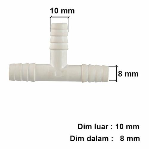 Jual Pipa Konektor T kecil - sambungan selang uniring 10*16mm - tutup ...