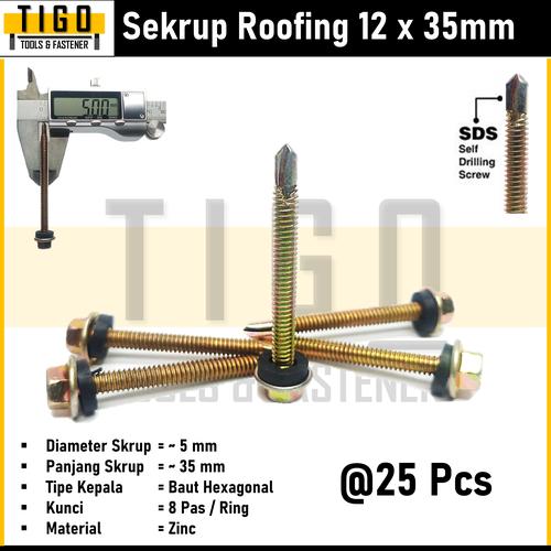 Jual Skrup Roofing 12x35 Sekrup Ruping Atap Asbes SDS Self Drilling ...