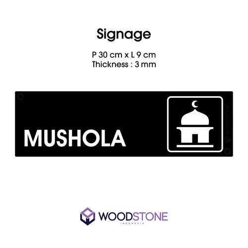 Jual Papan Mushola Sign Plat Mesjid Wudhu Acrylic Signage Sholat Kiblat ...
