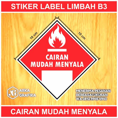 Jual STIKER LABEL LIMBAH B3 CAIRAN MUDAH TERBAKAR - Kota Bekasi - arka ...
