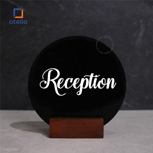 Jual Reception Sign Meja Akrilik Table Desk Signage Papan Duduk Acrylic ...