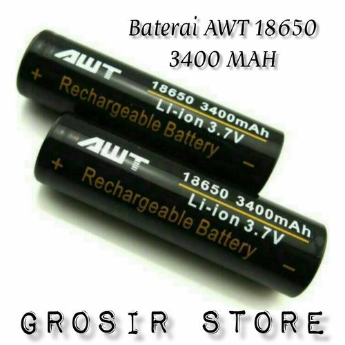 Jual Battery AWT 18650 3400mah Black Hitam Batre Baterai - Jakarta ...
