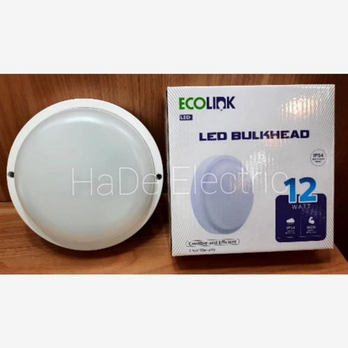 Jual LAMPU LED BULKHEAD 12 WATT PUTIH /NATURAL ECOLINK / LAMPU PLAFON ...