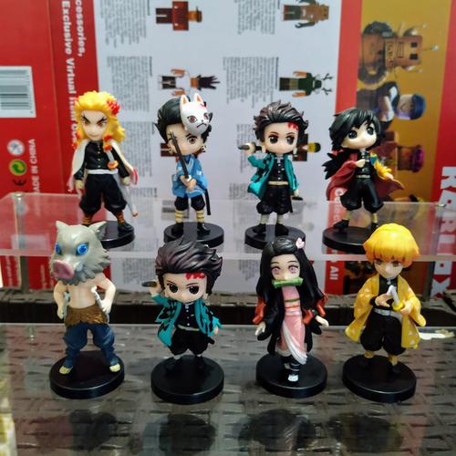 Jual Action Figure Kimetsu No Yaiba Demon Slayer set 8 pcs Figure Anime ...