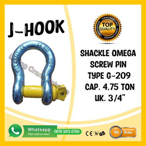 Jual Bow Shackle Omega G209 4.75 Ton - 3/4" Segel Screw Pin - Jakarta ...