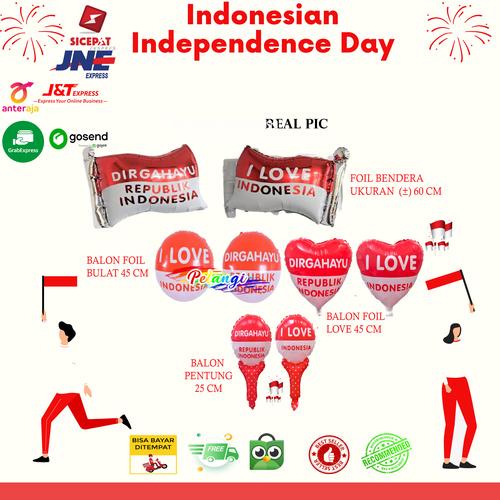 Promo Balon Foil Dirgahayu Republik Indonesia HUT RI Bulat Love ...