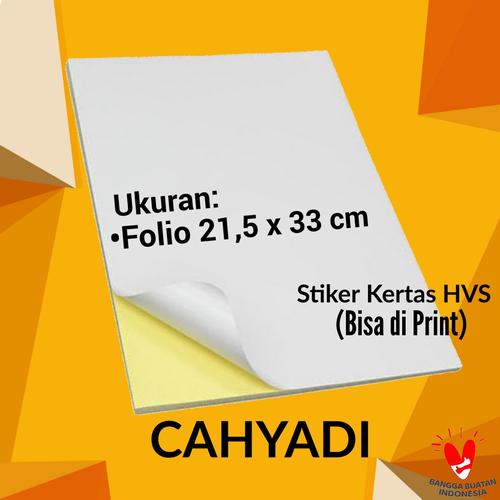Jual Kertas Sticker Label HVS ( Dove ) Folio Ukuran 21,5 x 33 cm ...