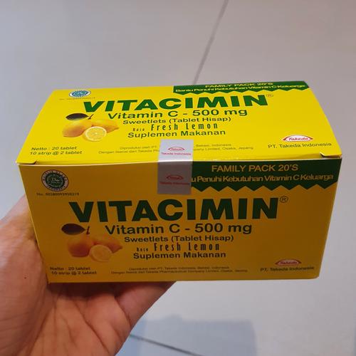 Jual vitacimin vitamin C 500mg tablets isap ( per 10 strips / box ...