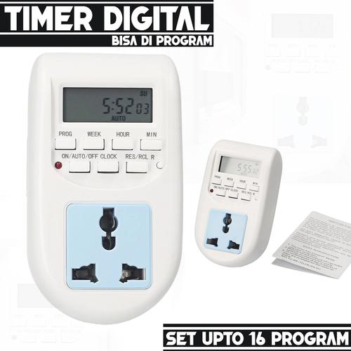 Jual Stop Kontak Timer digital 24 jam - dilengkapi dengan 16 Program On ...