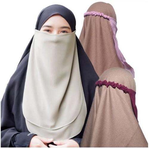 Jual Cadar Tali karet 2 layer Diamond Crepe tanpa jahitan bawah mata - Hitam - Kota Tasikmalaya ...