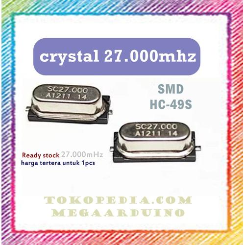 Jual Xtal 27 mhz smd Crystal Crystall kristal 27MHz SMD 27.000mhz 27000 ...