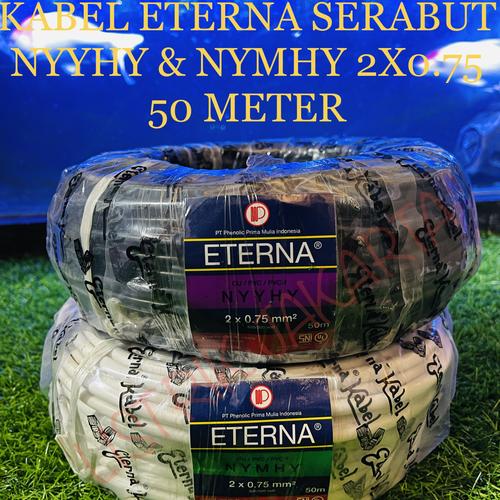 Jual KABEL LISTRIK ETERNA NYYHY NYMHY 2X0.75 5O METER SERABUT 1 ROLL 50M - NYMHY PUTIH - Jakarta ...