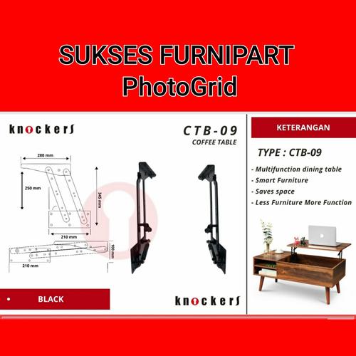 Jual EXTENSION Meja kopi EXTENSION TABLE COFFEE KNOCKERS CTB-09 BLACK ...