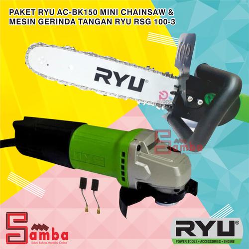 Jual PAKET RYU MESIN GERINDA 4" RSG 100-3 & CHAINSAW RYU AC-BK 150 ...