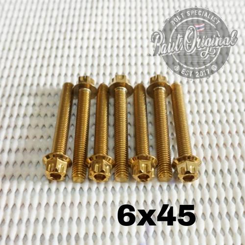 Jual Baut probolt 6x45 gold new model drat 10 panjang 4.5cm Heng ...