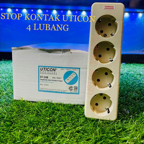 Jual STOP KONTAK ARDE UTICON 4 LUBANG ST-148 SNI COLOKAN BISA TAMBAH ...