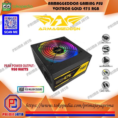 Jual ARMAGGEDDON Gaming PSU Voltron Gold 475 RGB 475 Watt PURE - Kota ...
