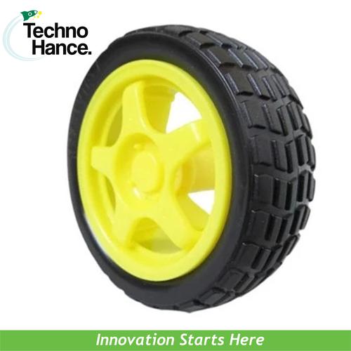 Jual Roda Ban Wheel Tire Smart Car Arduino Dinamo Kuning Robot Otomasi ...