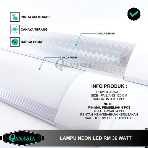 Jual Lampu TL LED Plafon Tempel 36 Watt 36W 120cm Pengganti RM TKO ...