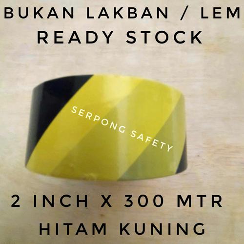 Jual Police Safety Line Pita Barikade Hitam Kuning 2 Inch x 300 Mtr ...