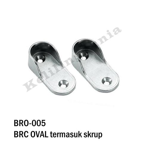 Jual Bracket Pipa Oval 1 Inch Gantungan Baju Hanger Lemari Chrome Huben ...