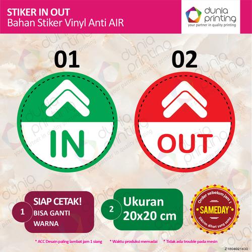 Jual Stiker In Out 20 cm Anti Air dan berkualitas - contoh gambar ...