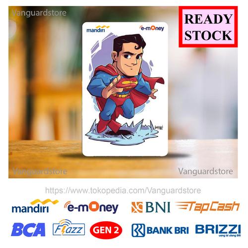Jual KARTU EMONEY BRI BCA BNI MANDIRI Super Hero Superman Lucu - 1 SISI ...