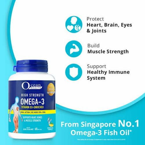 Jual Ocean Health High Strength Omega 3 Vitamin D3 Enriched (60 softgel ...