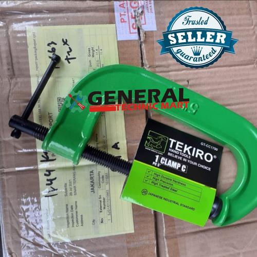 Jual TEKIRO Klem C Clamp G catok ulir press jepit besi kayu, clamp C 5 ...