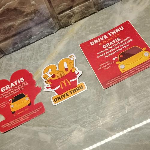Jual Sticker Stiker Drive Thru Mcdonald Happy Meal MOTOR MOBIL - MOBIL ...