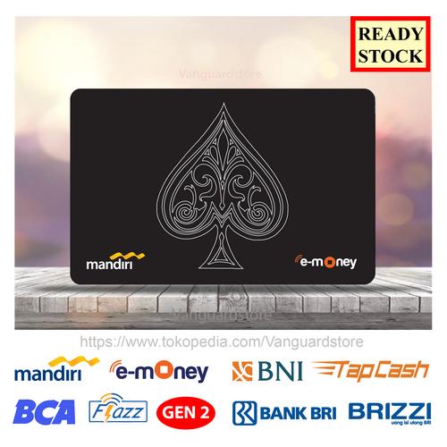 Jual KARTU EMONEY ETOLL MANDIRI BNI BRI BCA Kartu Remi Waru Hitam - 1 ...