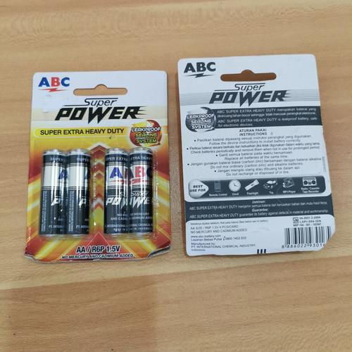 Jual BATERAI ABC SUPER POWER AA/R6P 1.5V - 1 PCS - Kota Medan ...