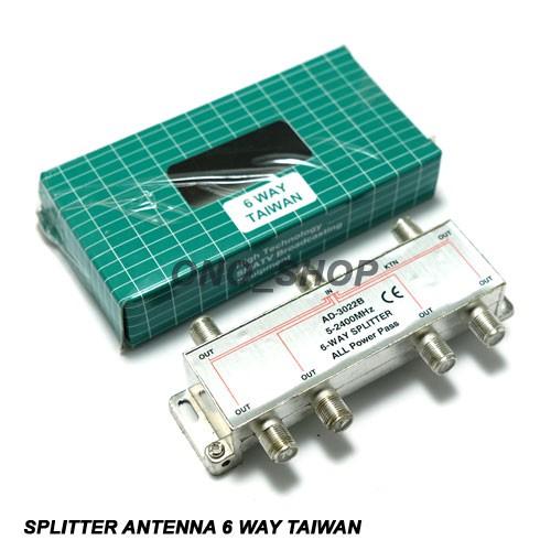 Jual Splitter antena tv cabang 6 way Taiwan 1 in 6 out pembagi signal ...