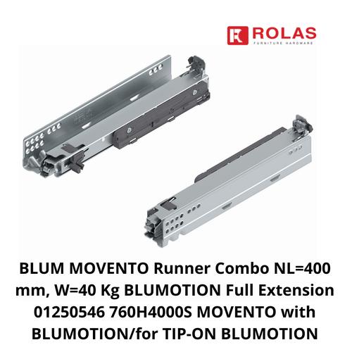 Jual BLUM MOVENTO Runner Combo NL=400 mm, W=40 Kg BLUMOTION Full ...