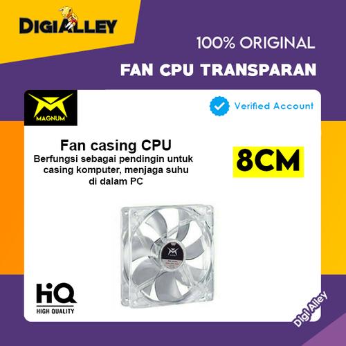 Jual Fan Casing CPU Bening 8cm Cooling White Transparan Magnum Cooler ...