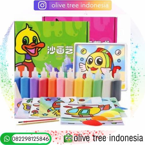 Jual Mainan Edukasi Anak Set Menggambar Pasir isi 18 warna + 30 gambar ...