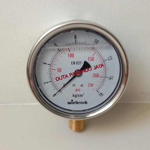 Jual Pressure Presure Gauge Raket Stainless 6 inchi 16 bar / 230 psi - Jakarta Barat - Duta ...