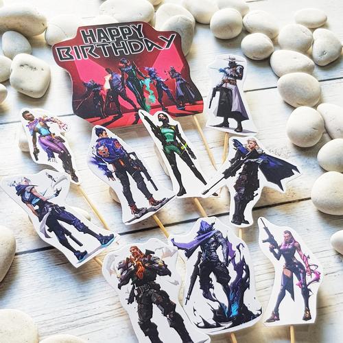 Jual Valorant Birthday Cake Topper 1 set isi 10 pc - Kota Surabaya ...